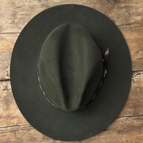 Nick Fouquet | Accessories | Nick Fouquet Dark Green Flat Felt Fedora ...